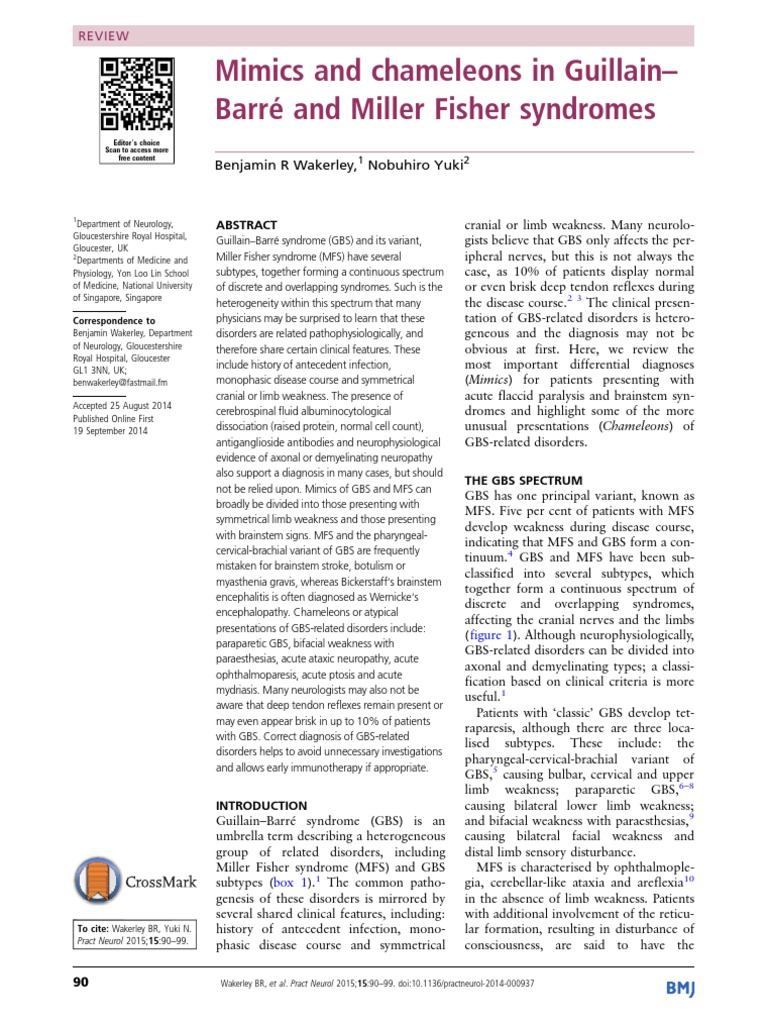 Miller Fisher Syndrome Overview | PDF | Peripheral Neuropathy | Neurology