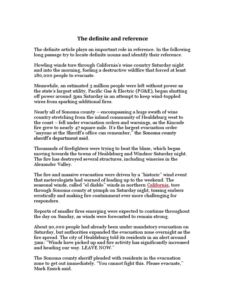 The Definite and Reference | PDF | Wildfire | Fires