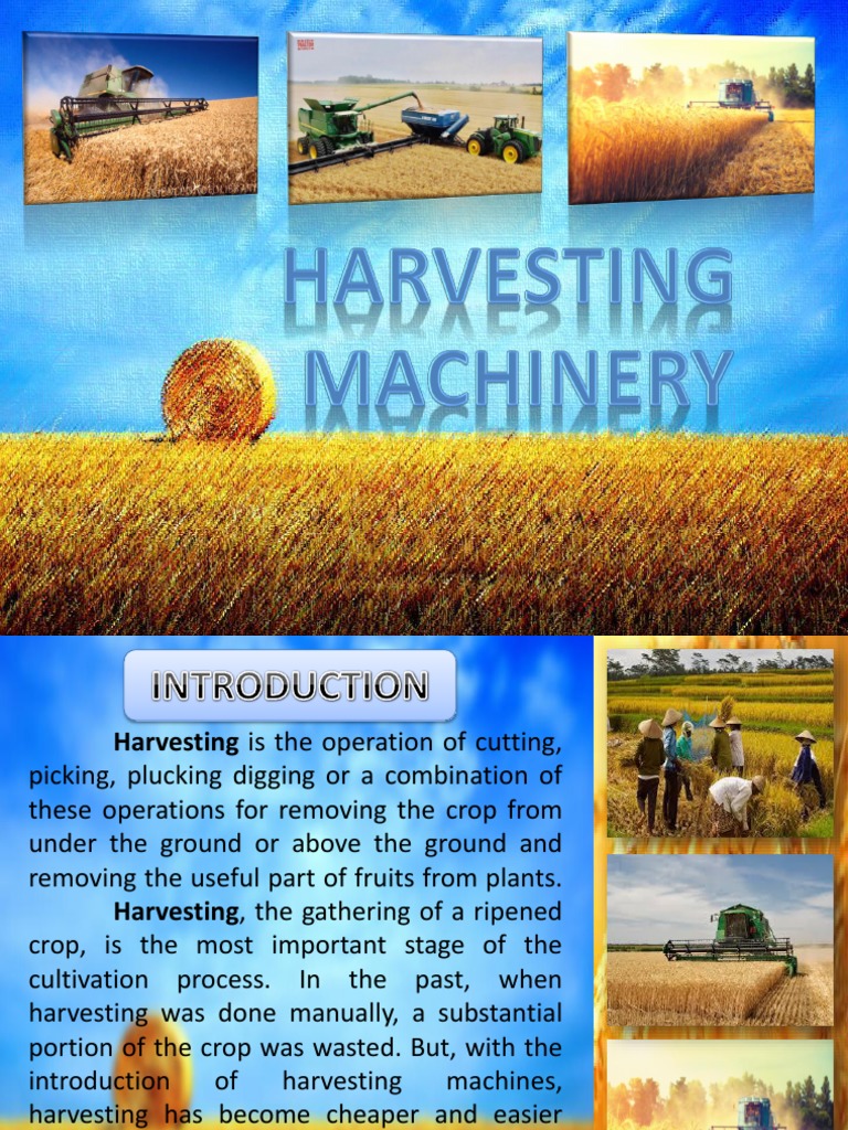 Harvesting Machinery | PDF | Farming Tools | Agriculture
