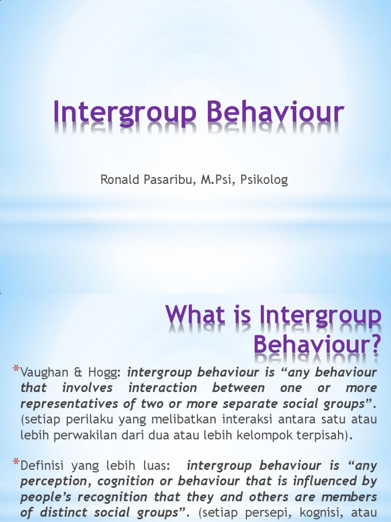 Pertemuan 6 Dan 7 Intergroup Behaviour | PDF
