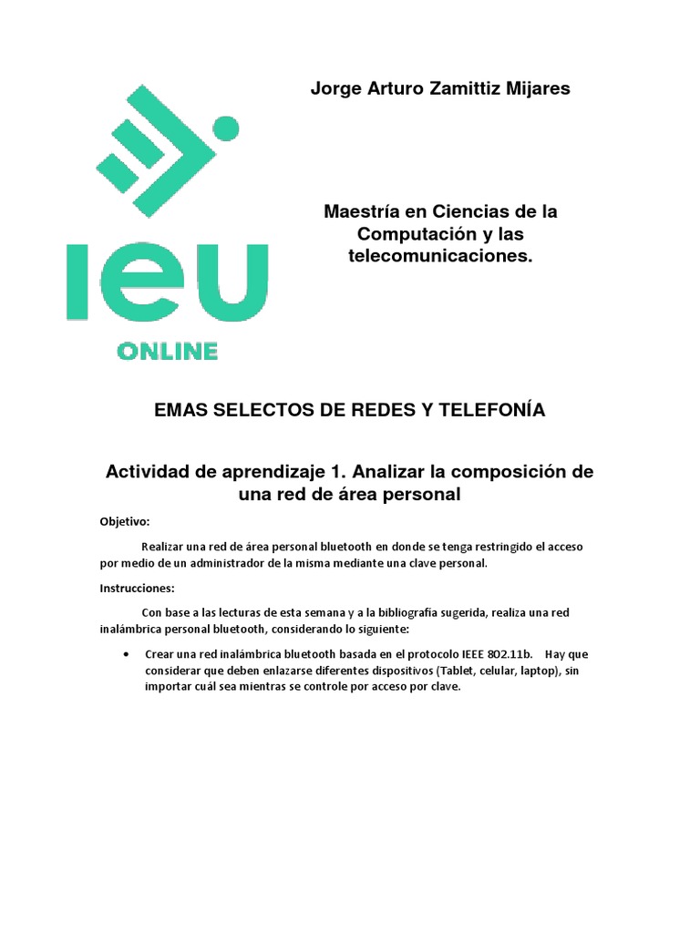 Creación de Red Bluetooth Segura | PDF | Bluetooth | Archivo de computadora