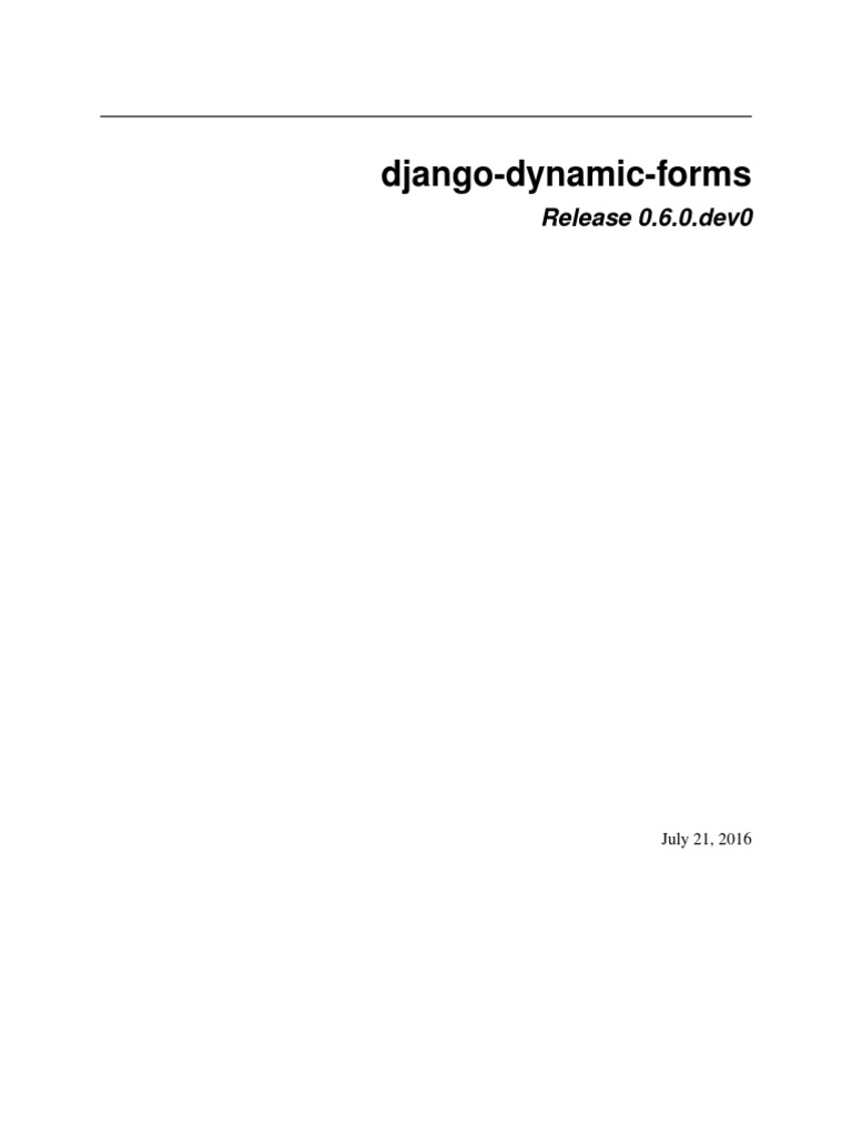 Django Dynamic Forms | PDF | Parameter (Computer Programming) | Subroutine