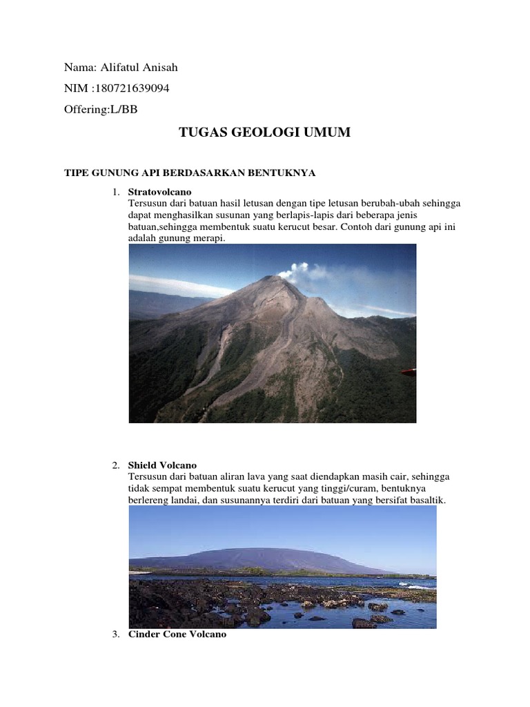 Tipe Gunung Api dan Contohnya | PDF