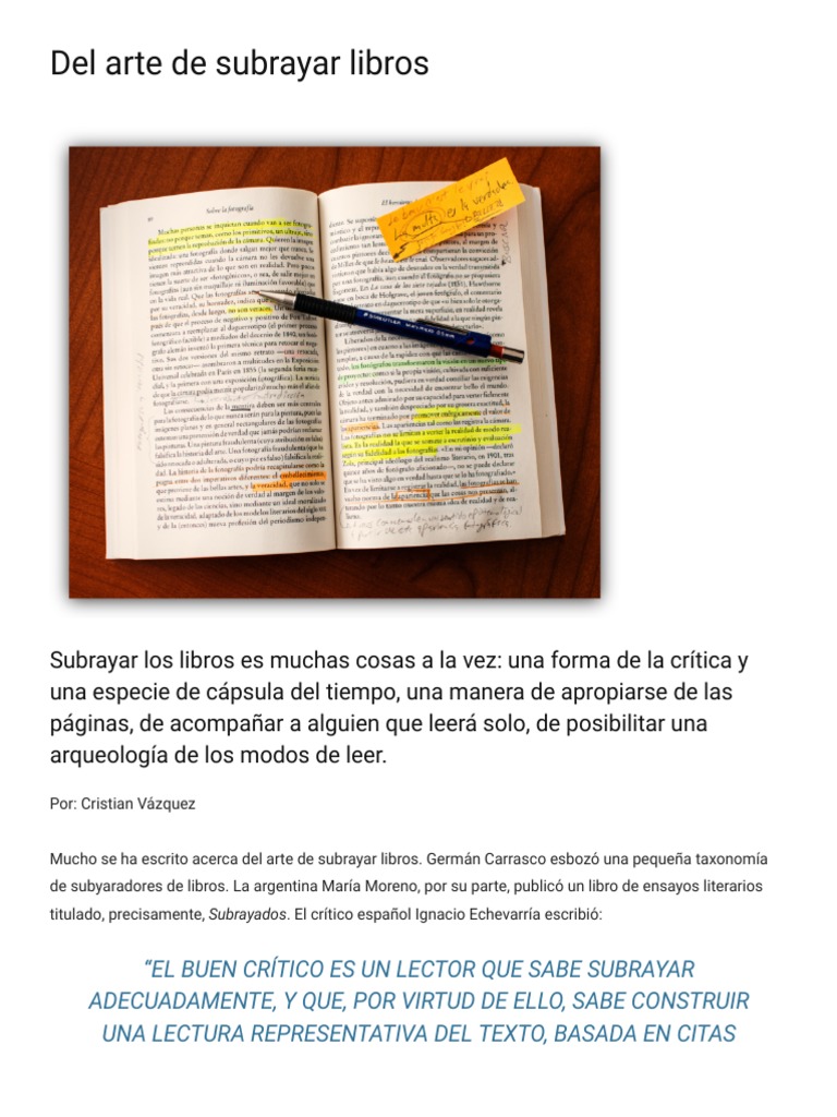 Del Arte de Subrayar Libros - Revista Mira | PDF | Libros
