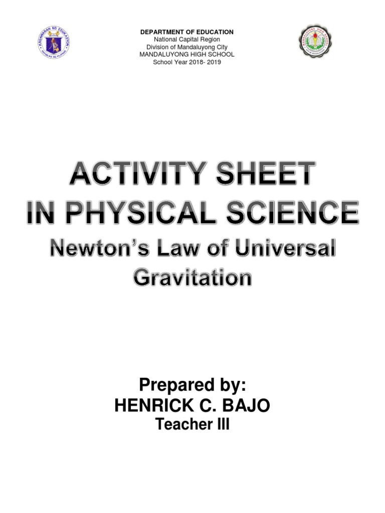 Activity Sheet-Acceleration of Falling Objects | PDF | Gravity ...
