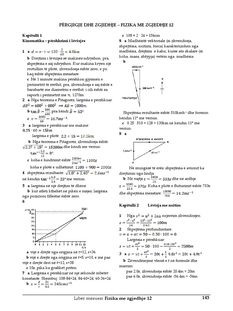 Pergjigjet e Pyetjeve Fizika 12 | PDF