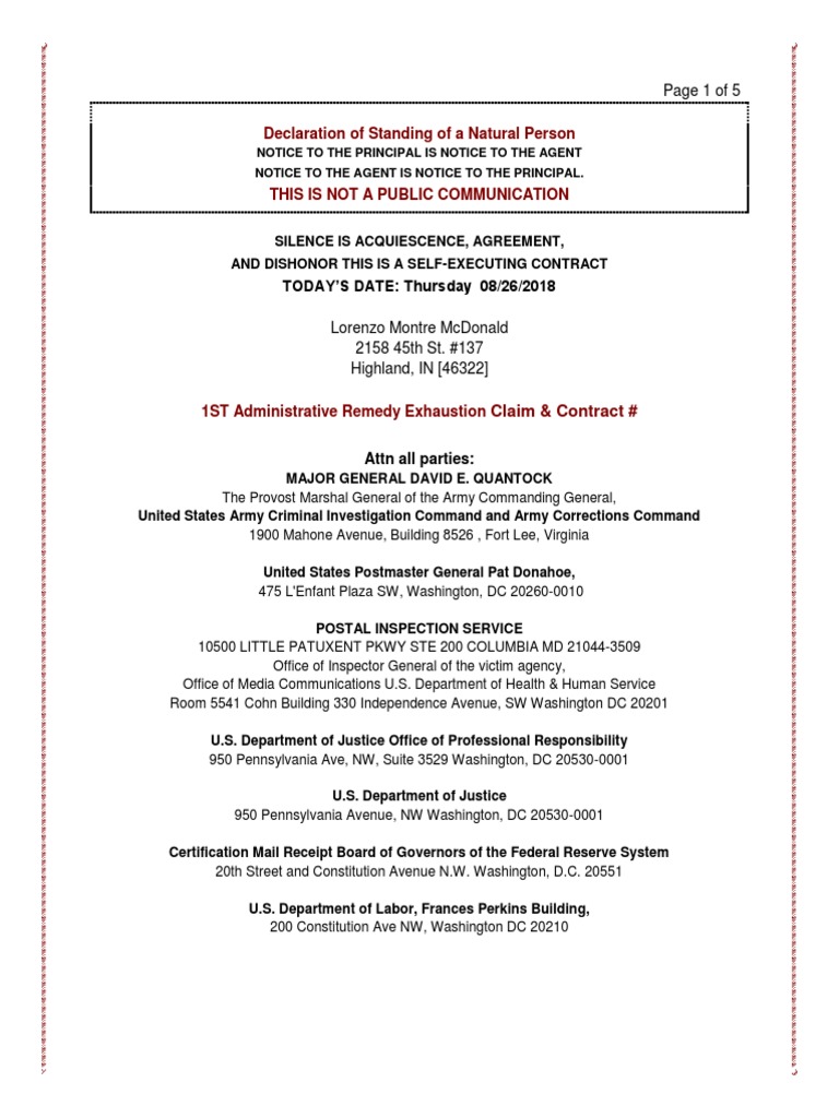 DMV-Declaration of Status of A Natural Person | PDF | Trust Law ...