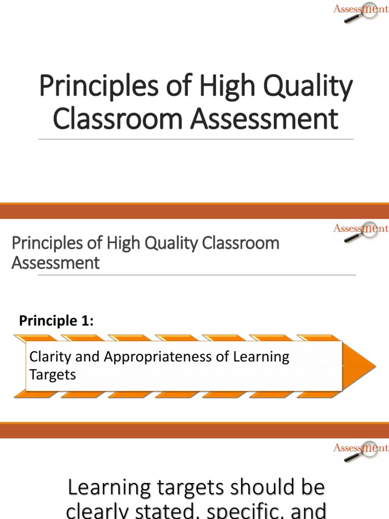 2 Principles of High Quality Classroom Assessment | PDF | Educational ...