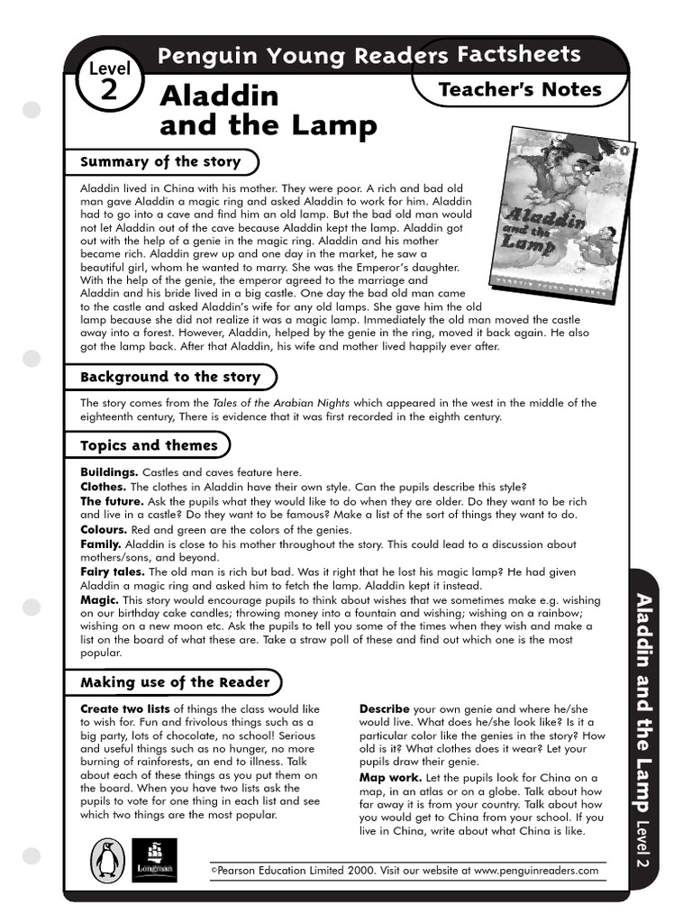 Aladdin and The Lamp: Penguin Young Readers Factsheets | PDF | Language ...