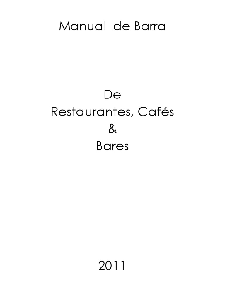 Manual de Barra | PDF | café | Alimentos