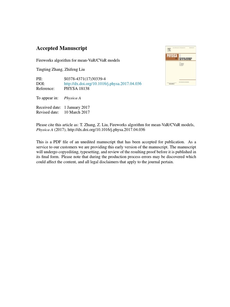 Optimizing Portfolio Allocation Using a Novel Fireworks Algorithm | PDF ...