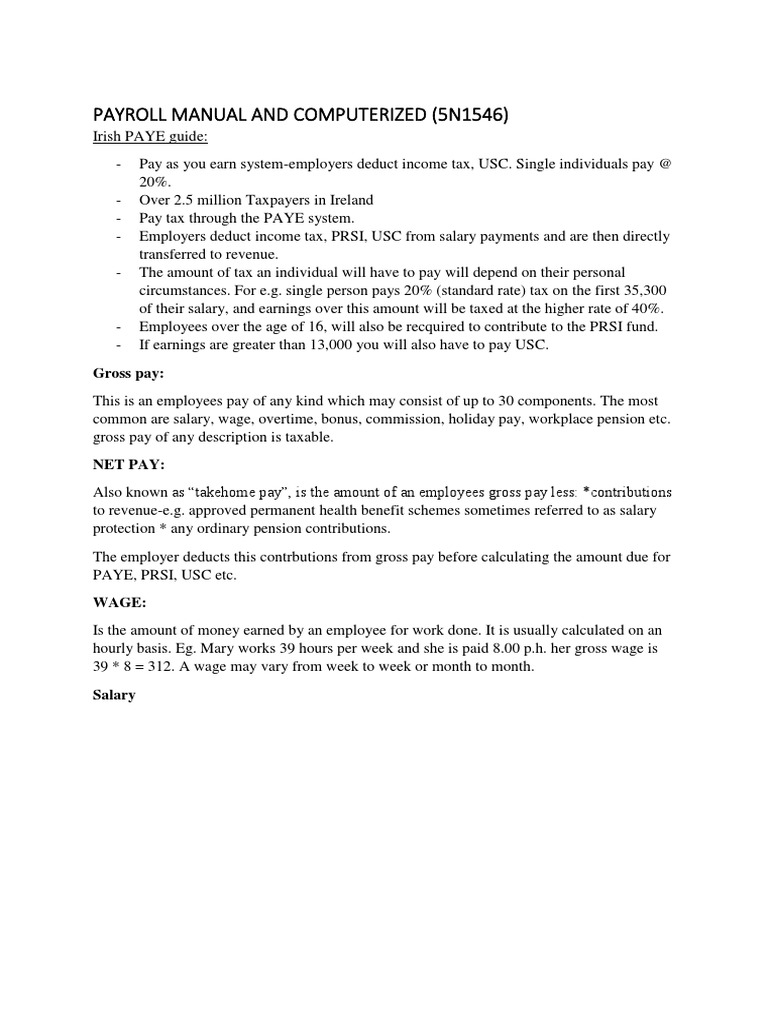 Payroll Manual and Computerized | PDF