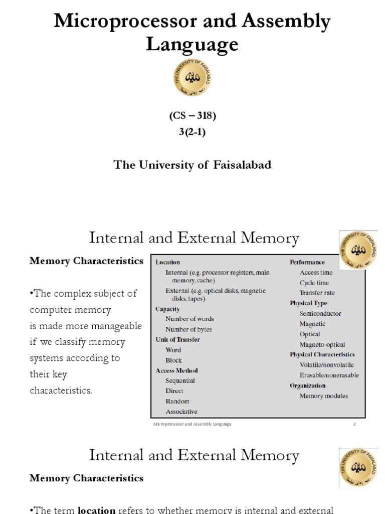 Microprocessor and Assembly Language | PDF | Cpu Cache | Computer Data ...
