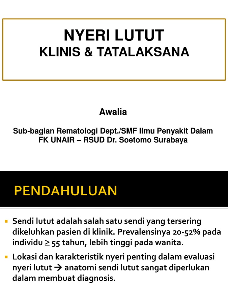 Nyeri Lutut, Gambaran Klinis, Dan Tatalaksana | PDF