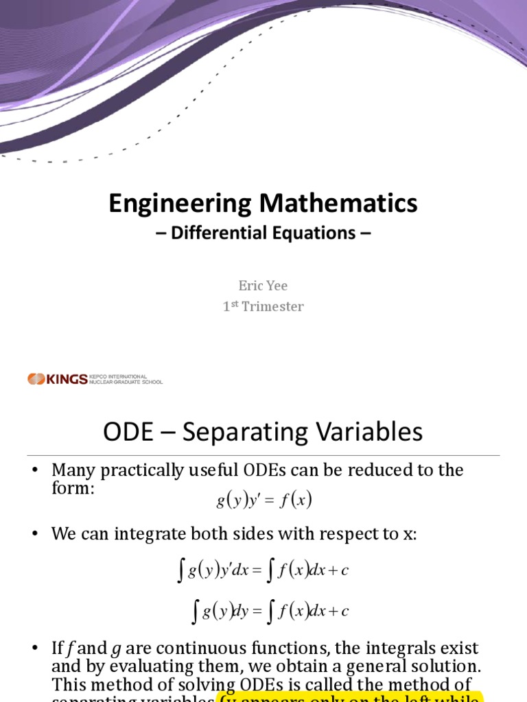 2017.EngineeringMathematics - Differentialequations 2 | PDF | Ordinary ...