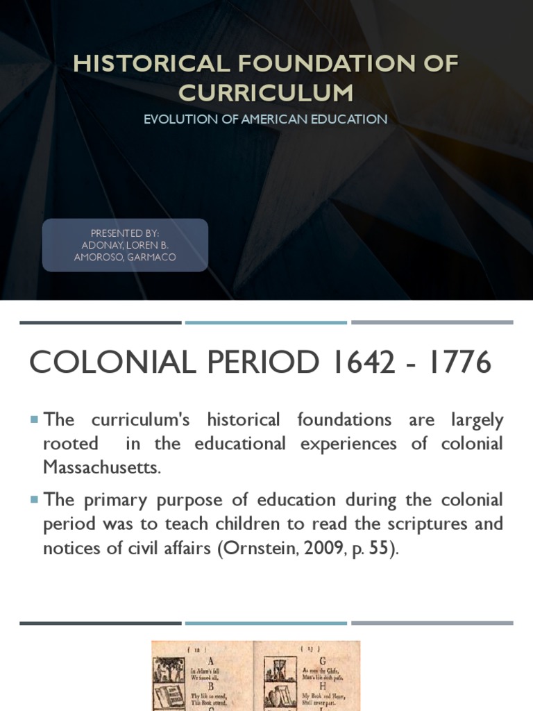 Foundations of Early American Curriculum | PDF | Schools | Curriculum