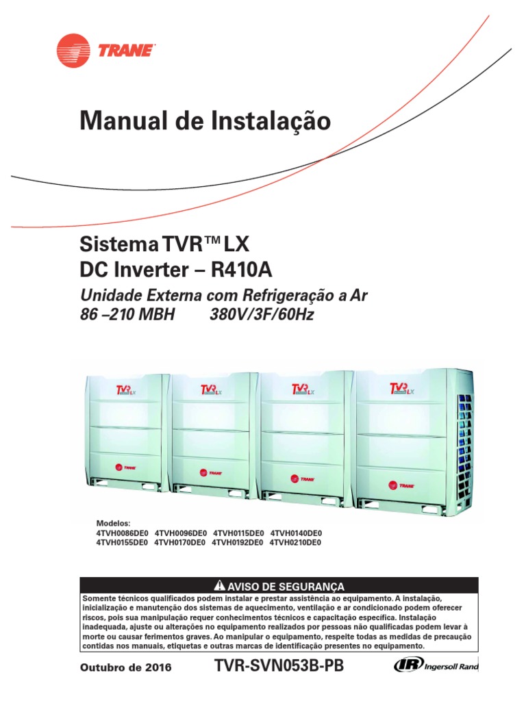 Manual Condensadoras TVR LX | PDF | Clorofluorcarbono | Oxigênio