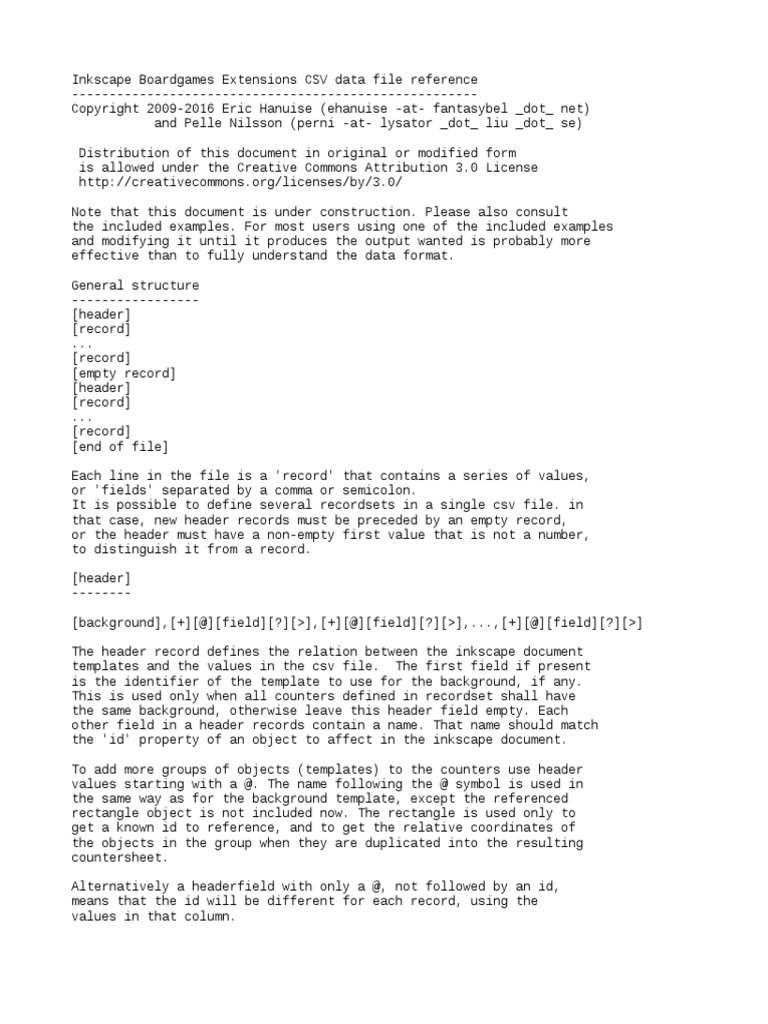 Countersheet CSV Format Reference | PDF | Comma Separated Values | Computer Programming