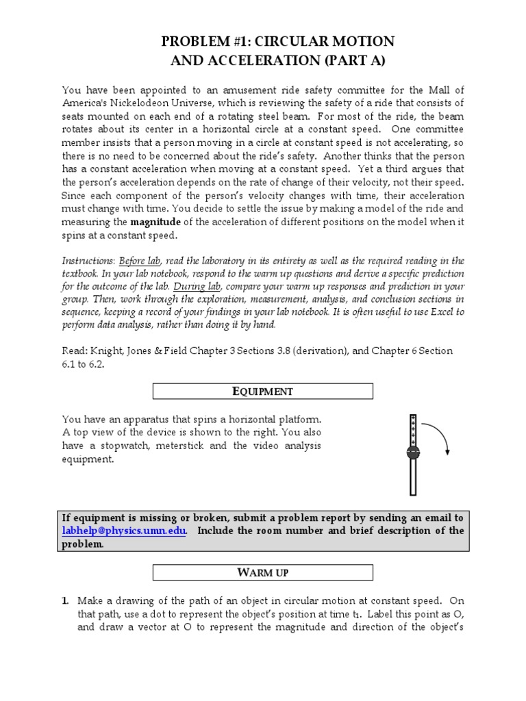 Circular Motion Lab | PDF | Acceleration | Velocity