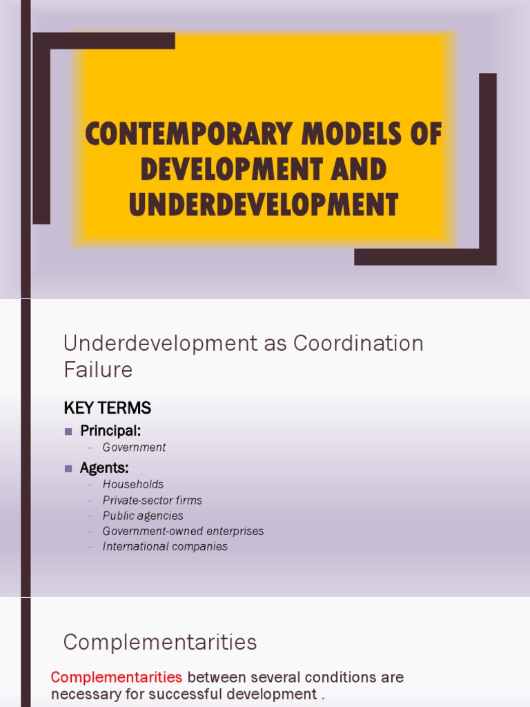 Contemporary Models of Development and Underdevelopment | PDF ...