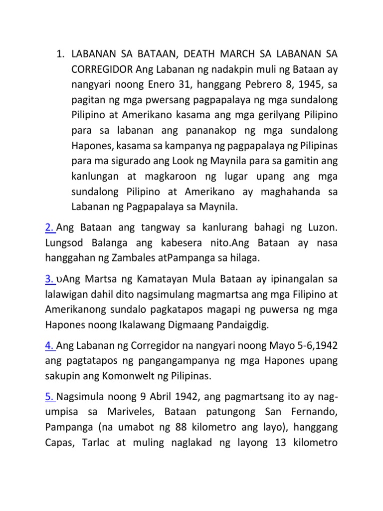 Labanan Sa Bataan | PDF