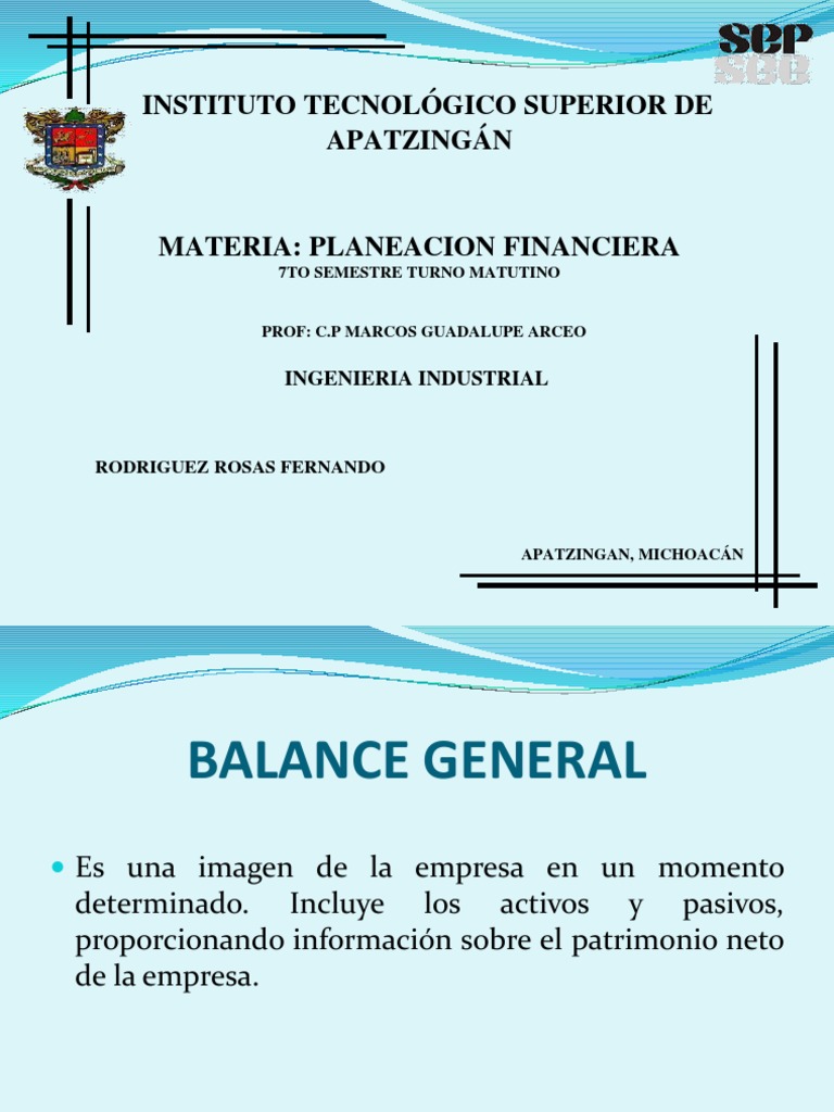 Estructura y Tipos de Balance General | PDF | Hoja de balance | Estado ...