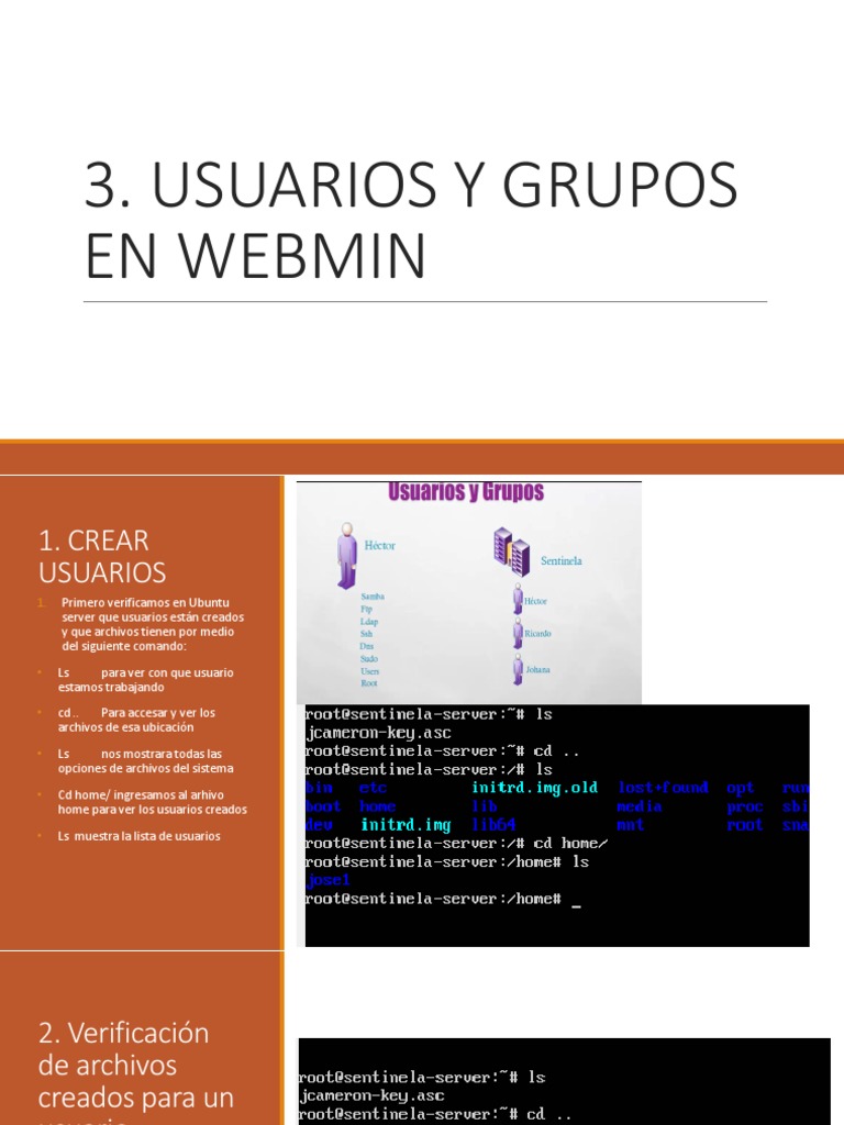 Creación de Usuarios y Grupos en Webmin | PDF