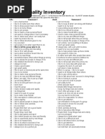 Work Preference Inventory | PDF | Change | Emergence