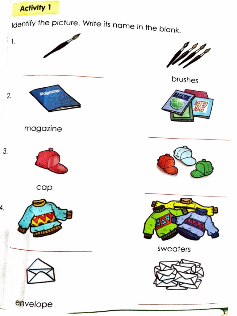 Identify The Picture. Write Its Name in The Blank.: Brushes | Download ...