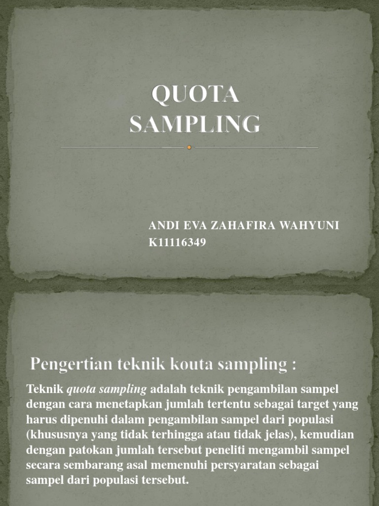 Quota Sampling | PDF
