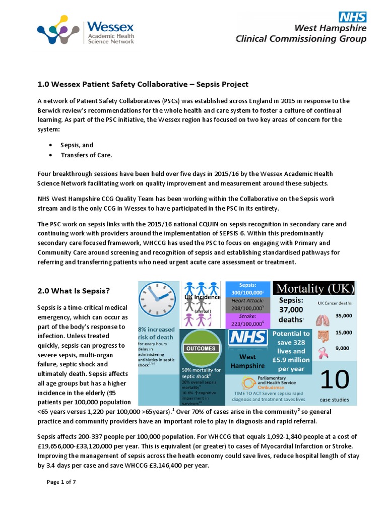 Wessex Sepsis Project Overview | PDF | Sepsis | Patient Safety