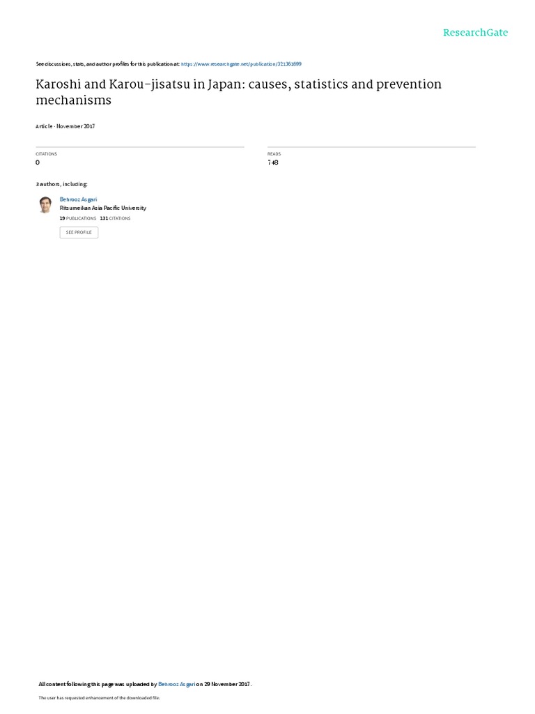 Karoshi and Karou-Jisatsu in Japan: Causes, Statistics and Prevention ...