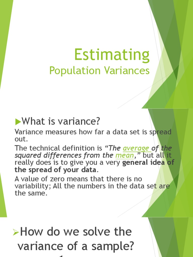 Estimating Population Variances | PDF | Degrees Of Freedom (Statistics ...