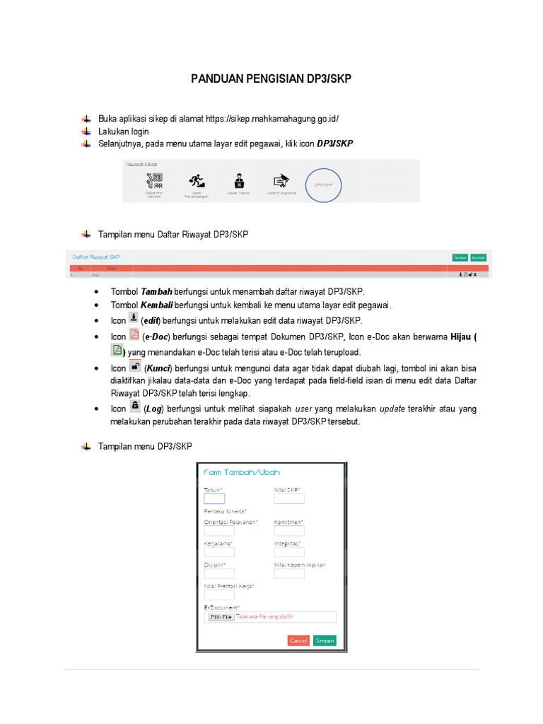 Panduan Pengisian Menu SKP | PDF | Bisnis