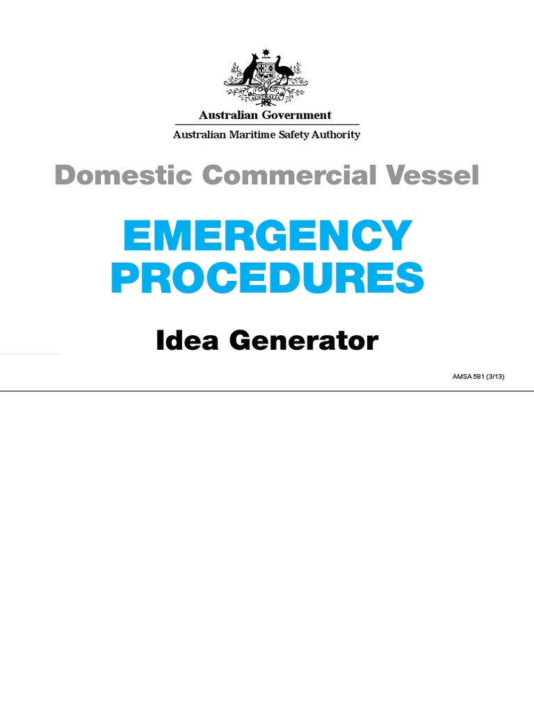 Emergency Procedures Guide for Commercial Vessels | PDF | First Aid ...