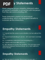 Empathy Statements for Call Centers | PDF