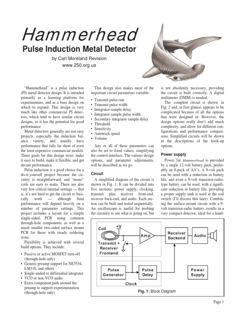 Hammerhead PI Metal Detector Design | PDF | Operational Amplifier ...