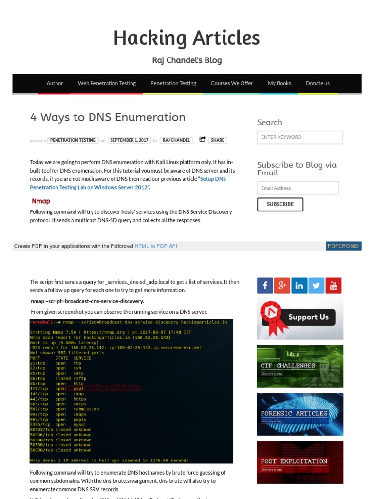 4 Ways To DNS Enumeration | PDF | Domain Name System | Directories