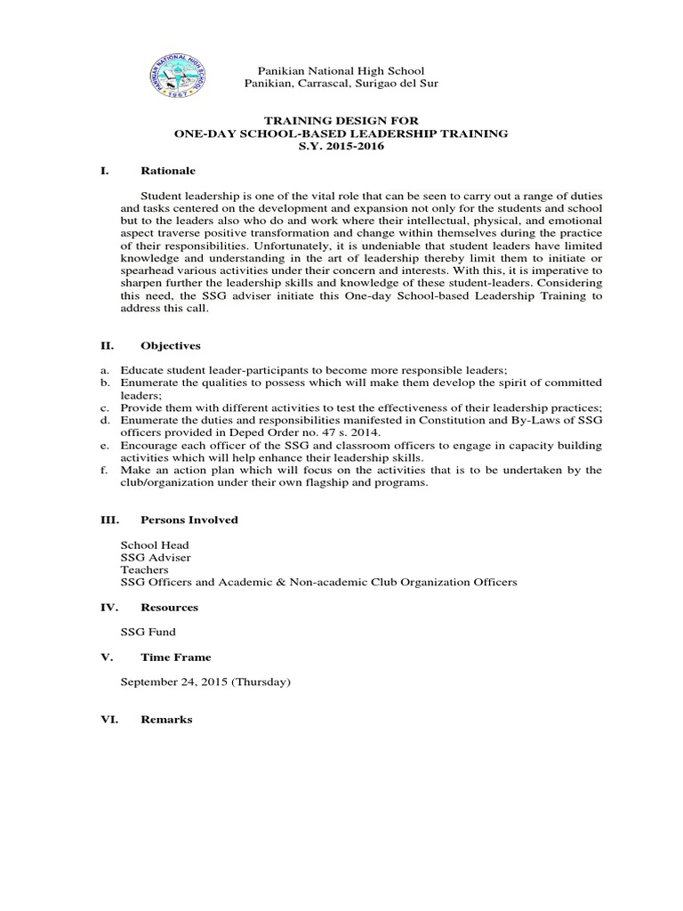 Leadership Training Design | PDF