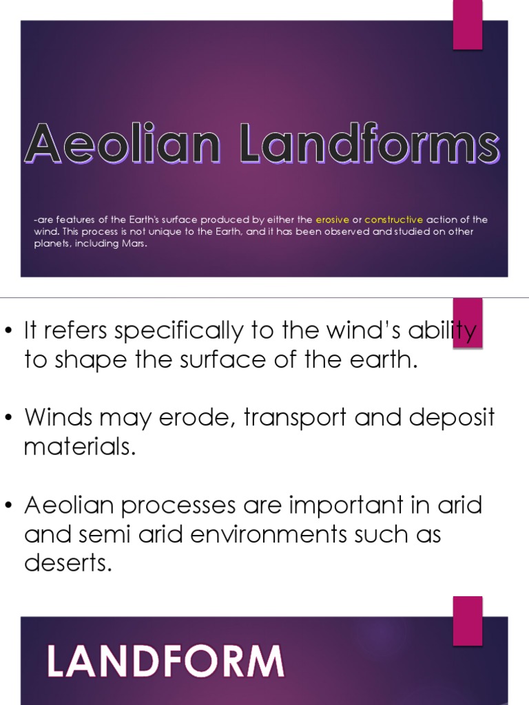 Aeolian Processes: How the Wind Shapes the Earth's Surface | PDF
