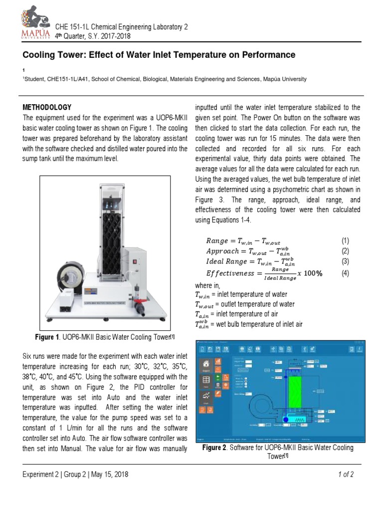 Experiment 2 Cooling Tower | PDF | Temperature | Water