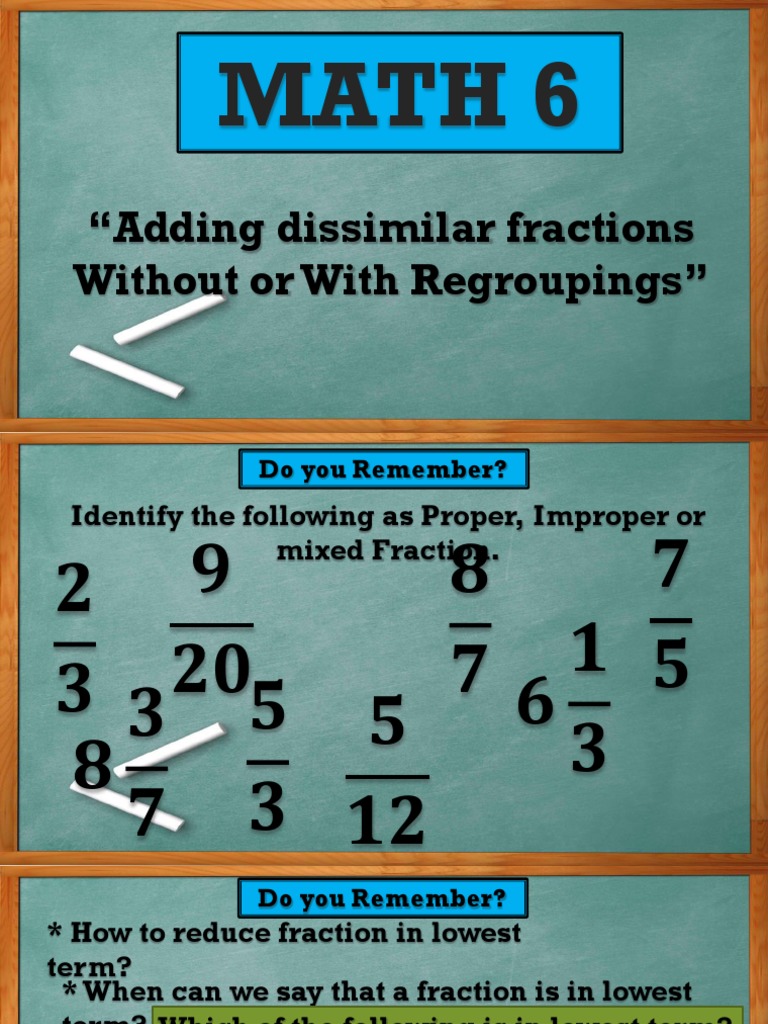 1.1adding Dissimilar Fractions | PDF | Fraction (Mathematics ...