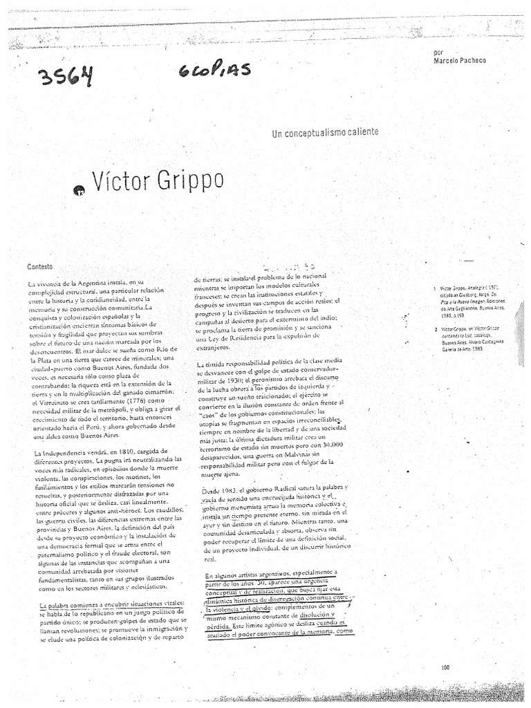Pacheco Marcelo - Victor Grippo Un Conceptualismo Caliente | PDF