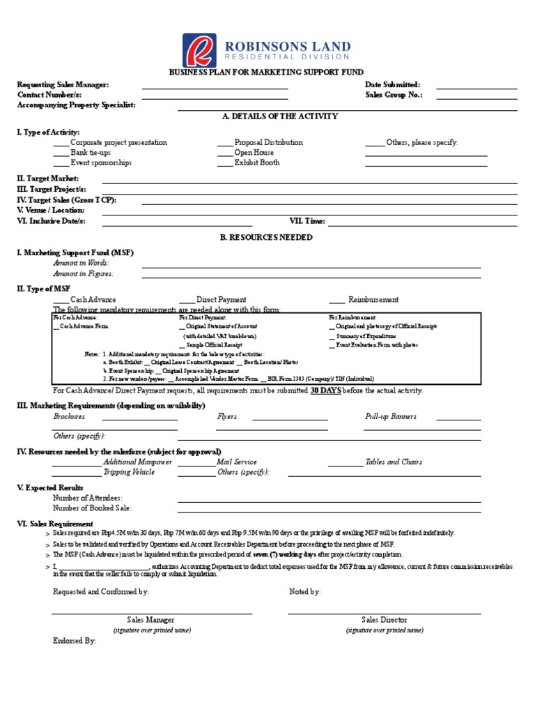 01 Business Plan For MSF Requests | PDF | Economies | Business