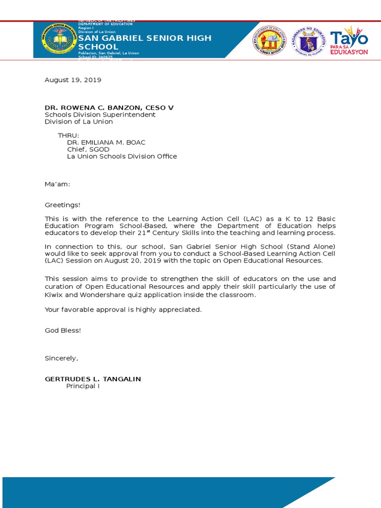 San Gabriel Senior High School: Dr. Rowena C. Banzon, Ceso V | PDF