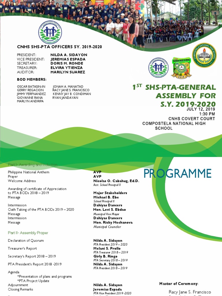 1 Shs-Pta-General Assembly For S.Y. 2019-2020 | PDF | Typography | Text