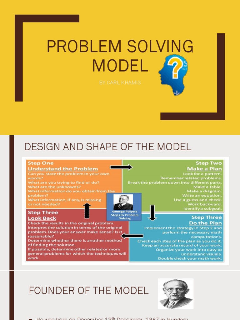 Problem Solving Model (Explanation of The Model) | PDF | Teaching ...