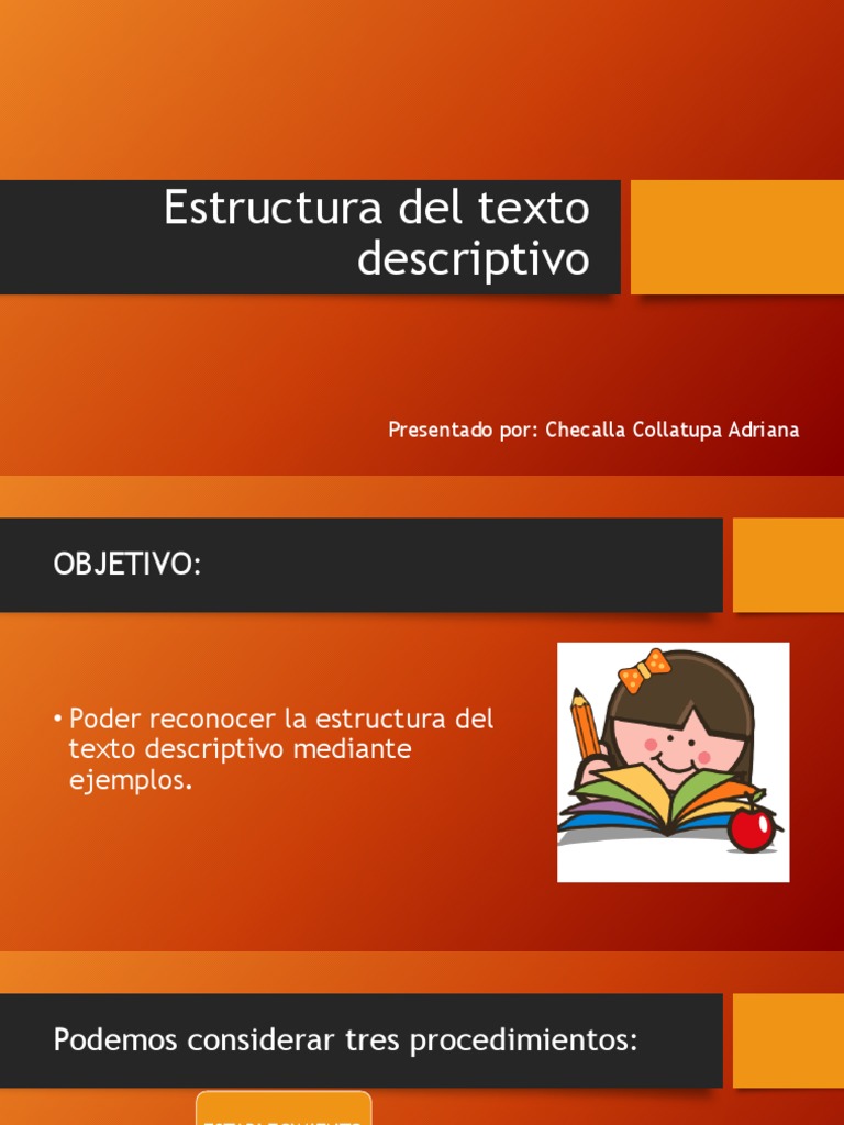 Estructura Del Texto Descriptivo Comunicacion Seminario Unidad 2 1 ...