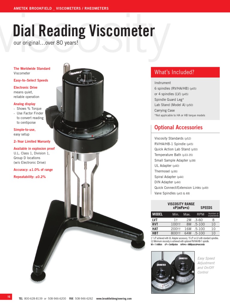 Brochure Analog Viscometer Brookfield | PDF | Manufactured Goods ...