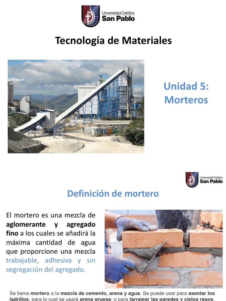Componentes y clasificación de los morteros y concretos líquidos para ...